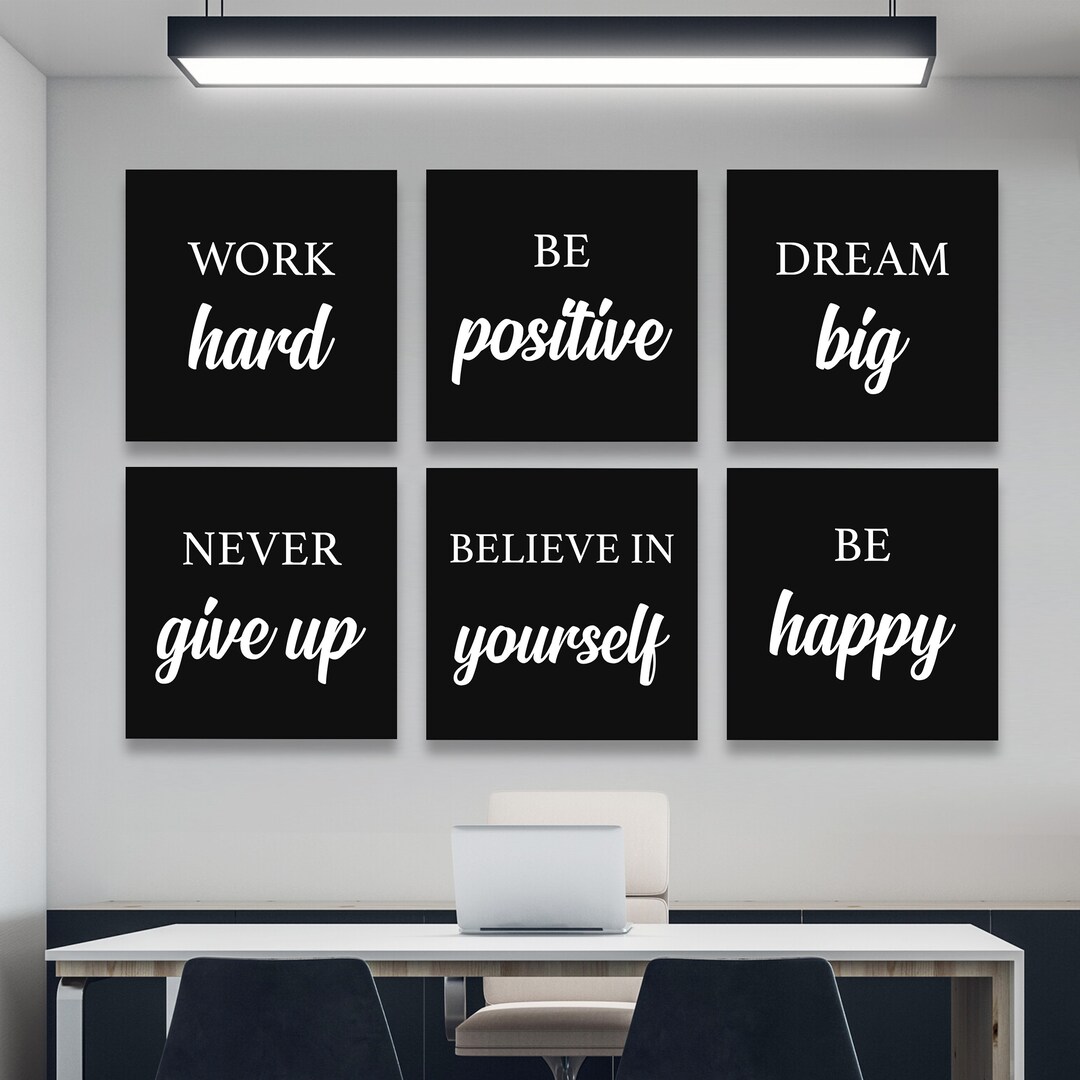 Motivate Workspace 6x Inspirational Office Decor Canvas Prints Work ...