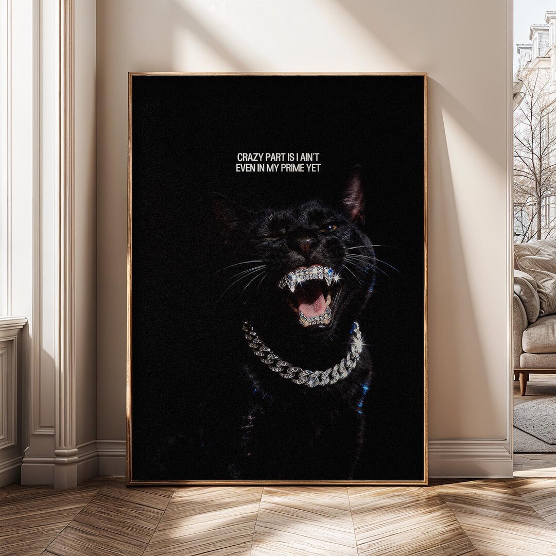 Crazy Part I Ain’t Even in My Prime yet Wall Art – Black Cat ...