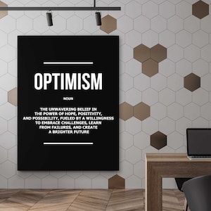 Optimism Inspiring Canvas Wall Art, Positive Living Poster Home Decor ...