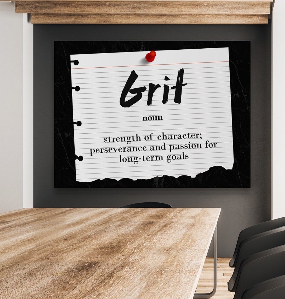 Grit Canvas Motivational Definition Wall Art, Office Decor Printable ...