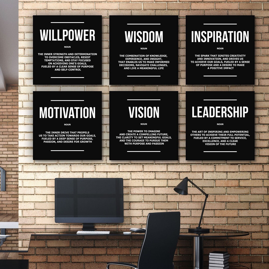 6x Wisdom Success Wall Art, Motivation Boost Prints, Leadership Vision ...