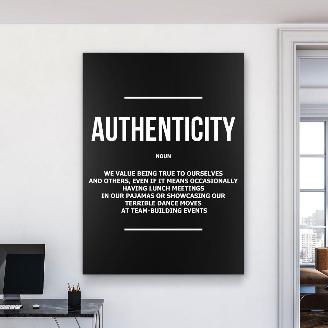 Authenticity Definition Wall Art – Funny Office Poster | Motivational ...