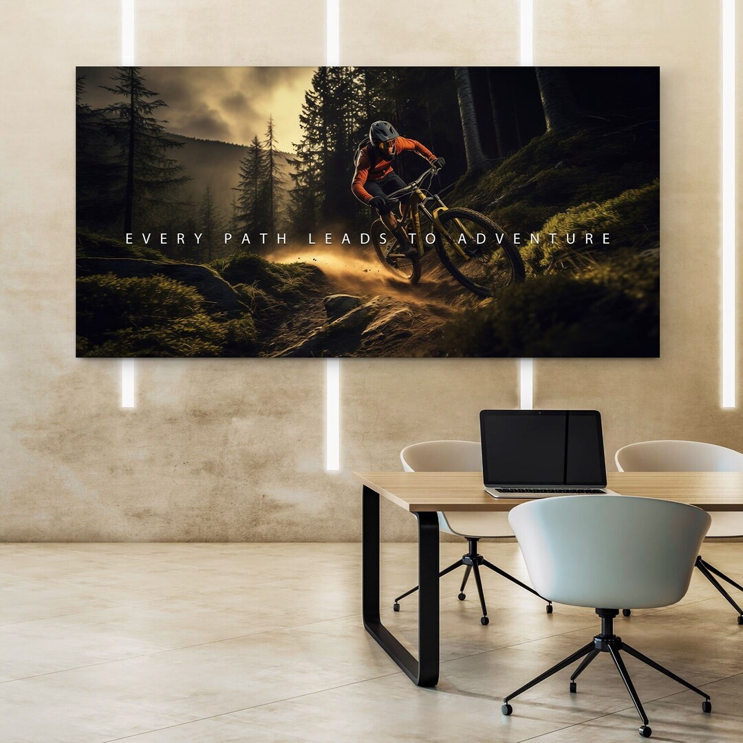 Mountain Bike Ride Trail Canvas Inspirational Quote, Riding MTB Poster ...