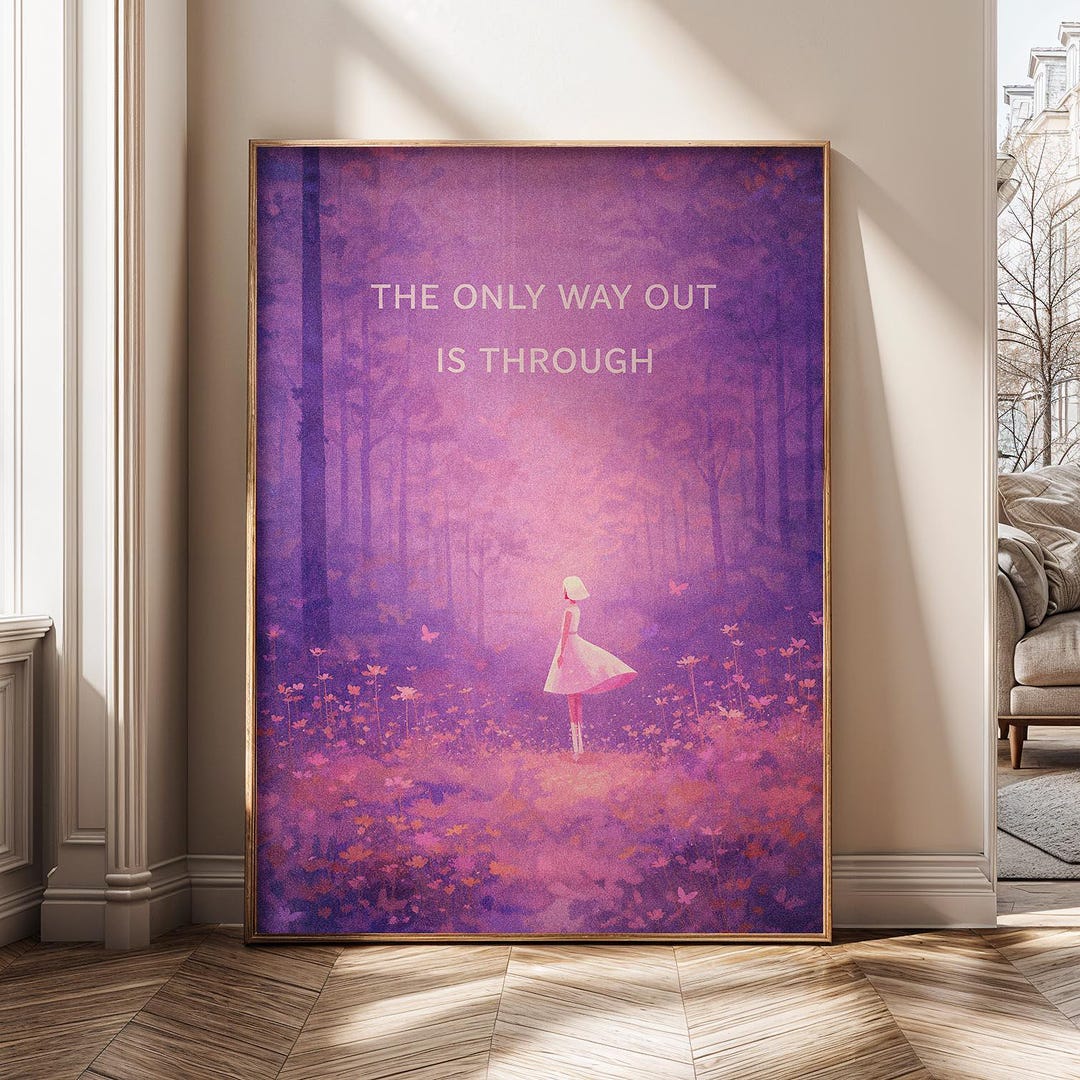 The Only Way Out is Through Wall Art Canvas Print, Motivational Quote ...