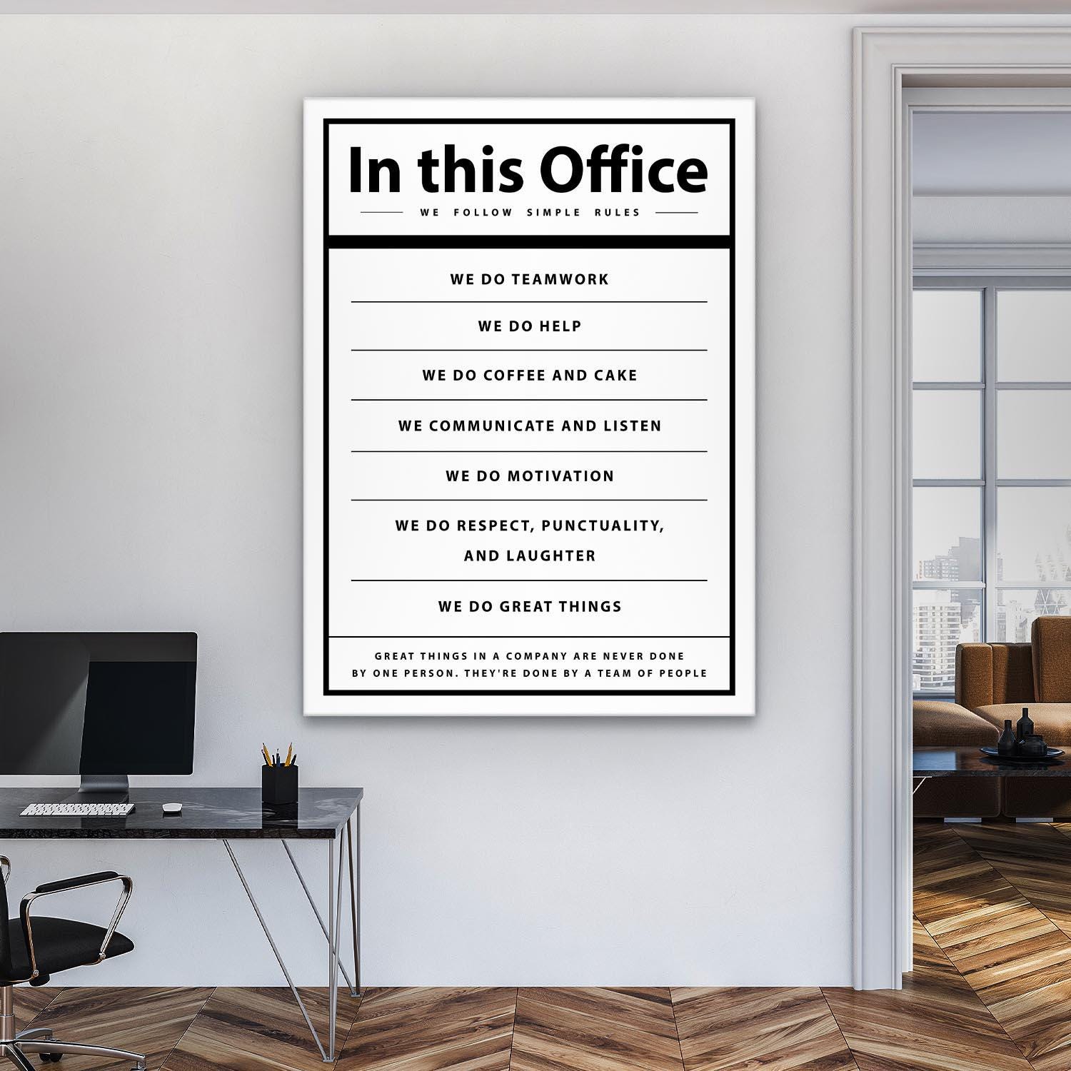 In This Office Wall Art | Office Rules Sign | Teamwork Motivation ...
