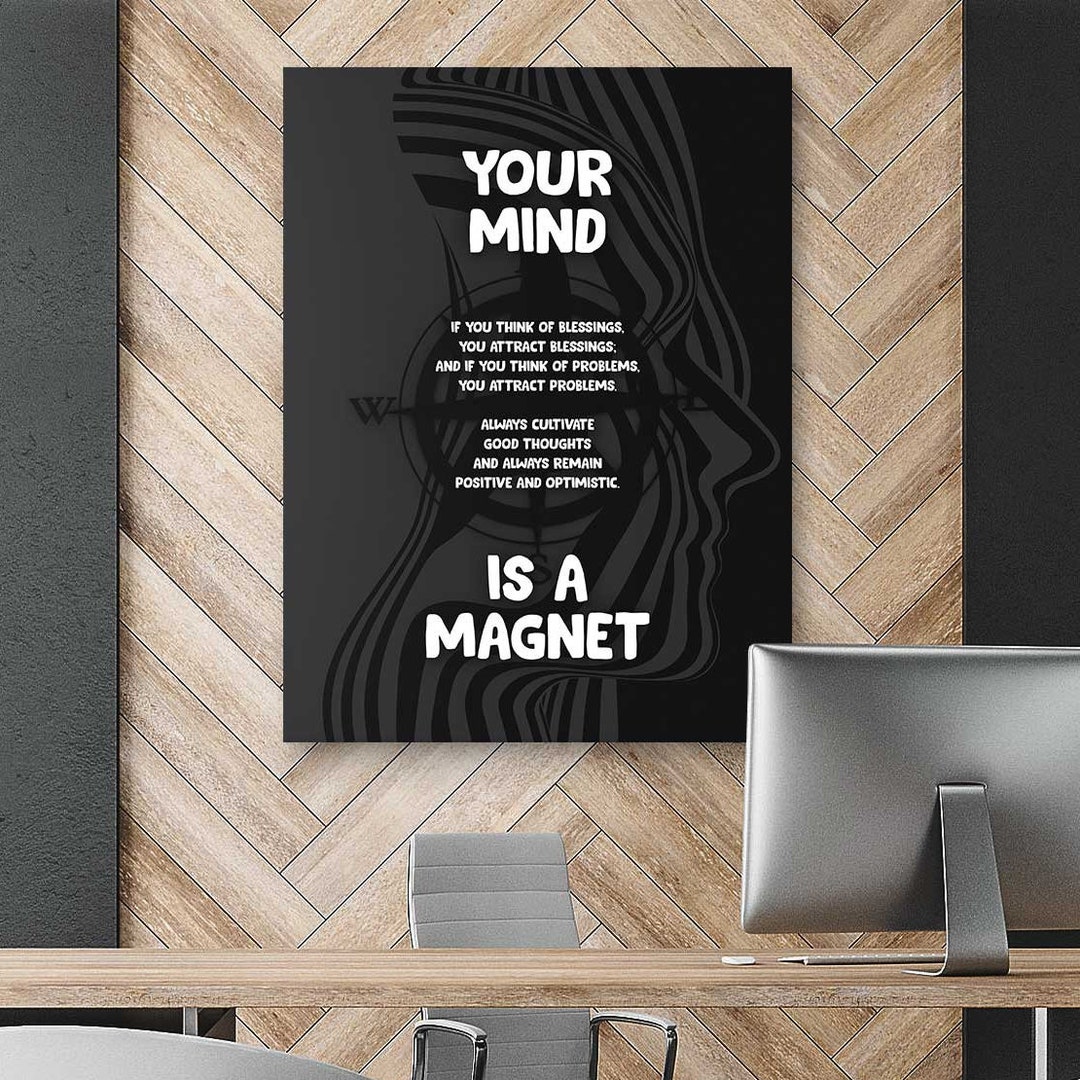 Your Mind is a Magnet Motivational Wall Art | Positive Mindset Quote ...