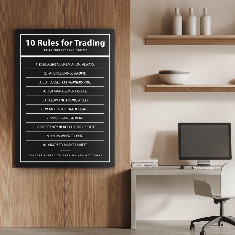 10 Rules for Trading Digital Download, Trading Rules Wall Art, Trader ...
