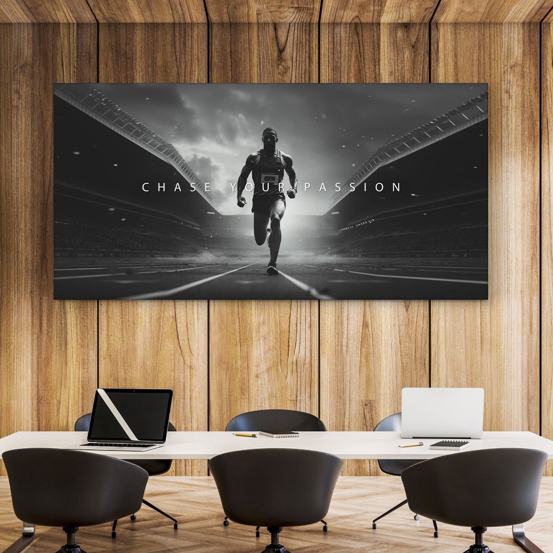 Motivational Running Wall Art Runner Quote Canvas Print Athlete Gym ...