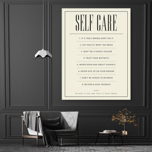 Self Care Inspirational Modern Art Canvas Print Wall Art Home Decor ...