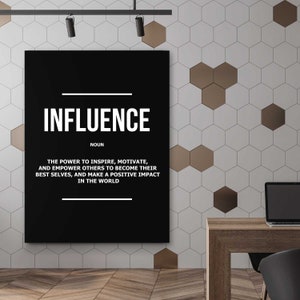 Influence Definition Wall Art | Motivational Quote Print | Minimalist ...