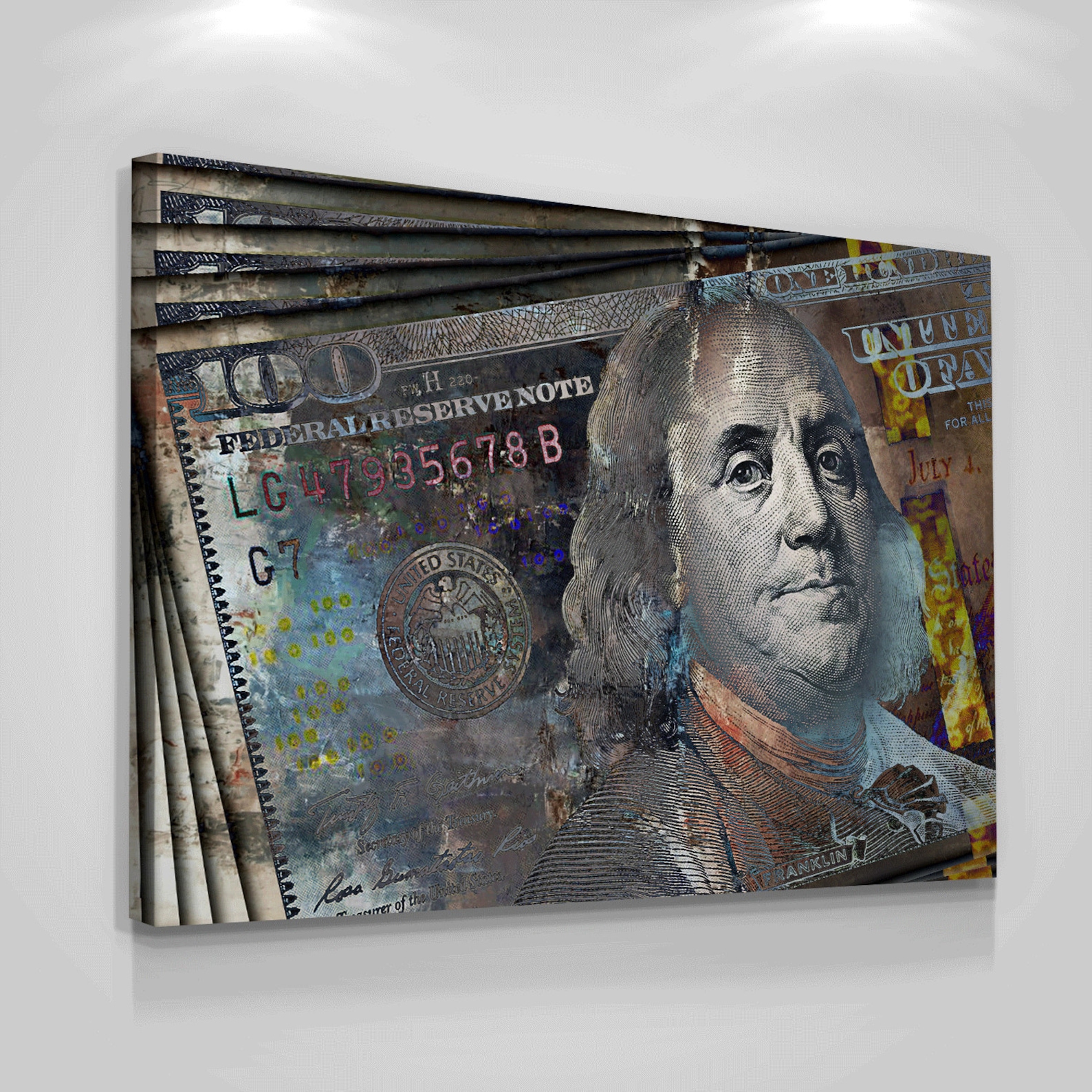 100 Dollar Bill Canvas Print Wall Art Office Decor / Money Art | Etsy