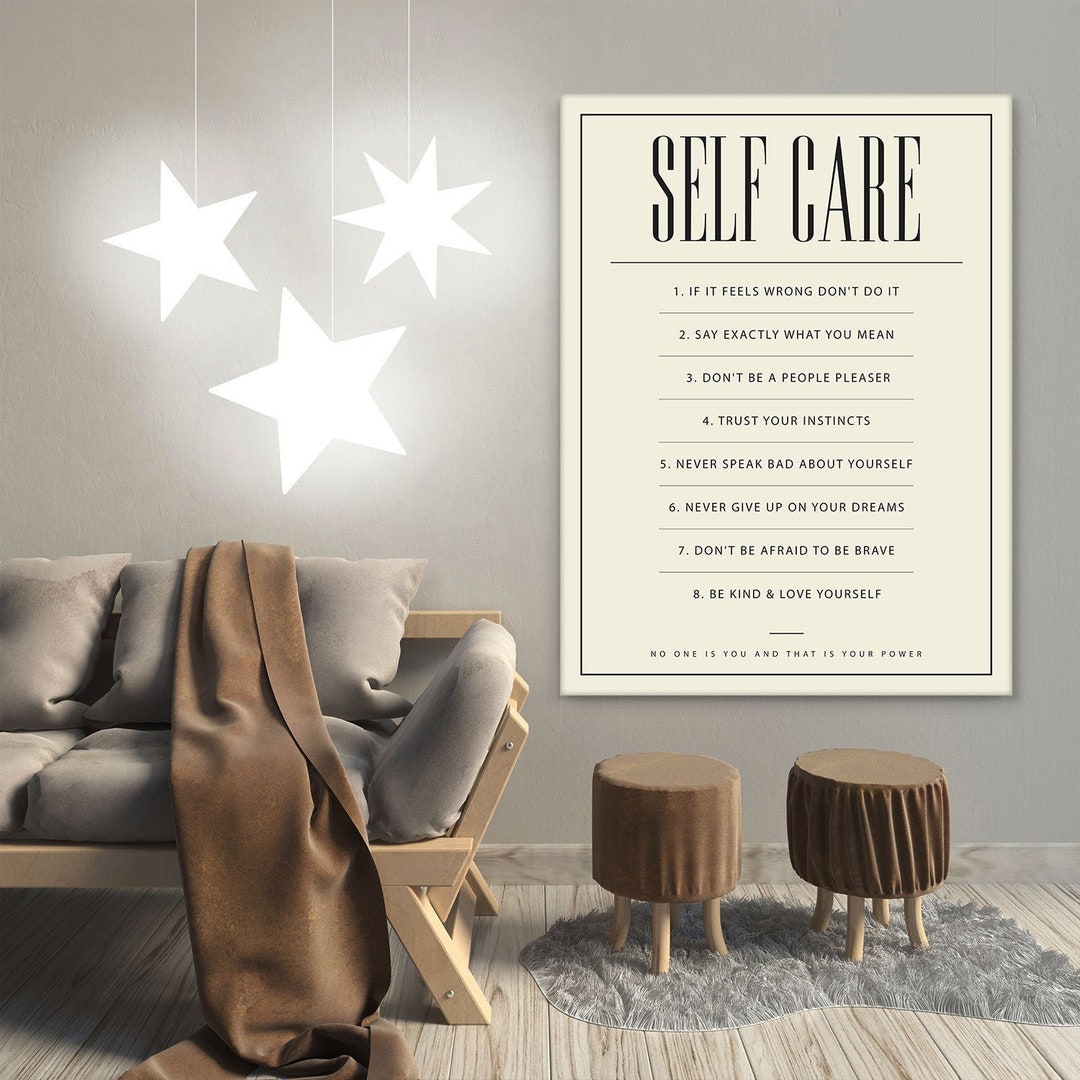 Self Care Inspirational Modern Art Canvas Print Wall Art Home Decor ...