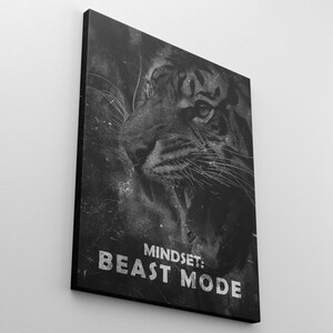 Beast Mode Canvas Print, Tiger Mentality Wall Art, Motivational Office ...