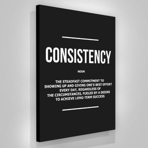 Consistency Motivational Wall Commitment Sign, Dedication Quotes ...