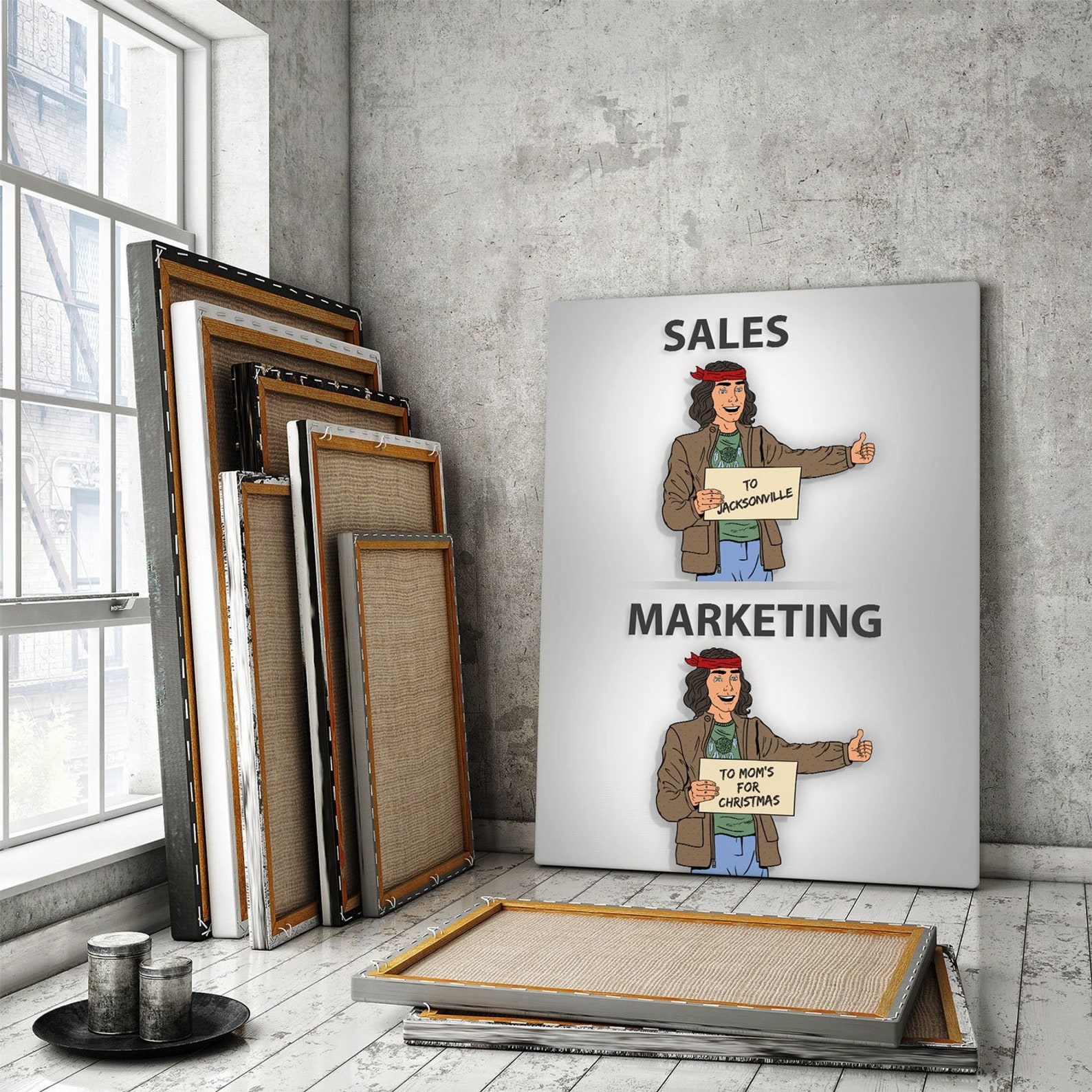 Sales Vs Marketing Wall Art Advertising Agency Office Decor - Etsy
