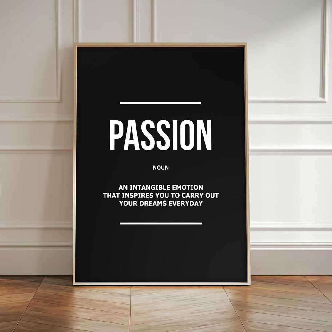 Passion Inspirational Wall Art Office Decor Modern Canvas Print ...
