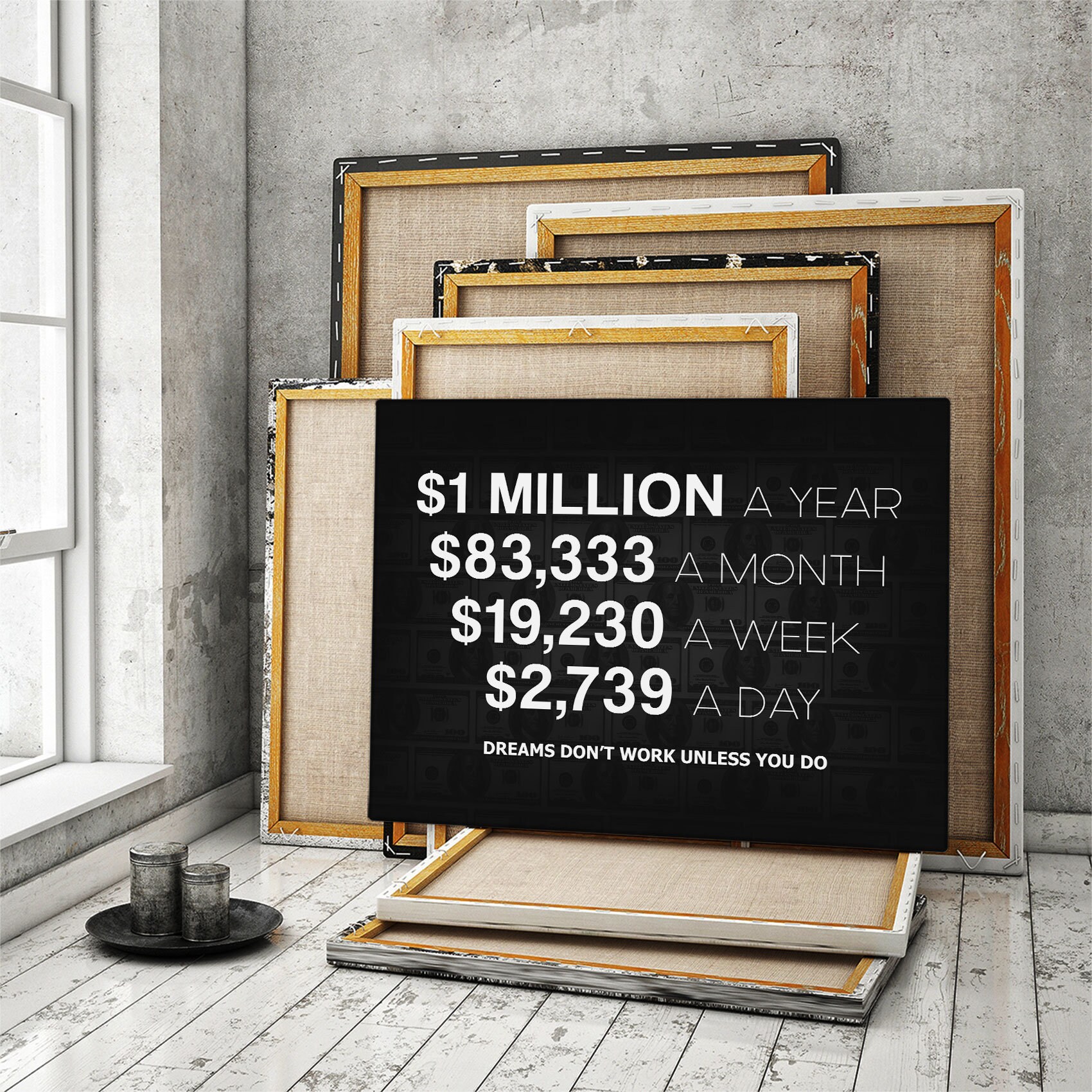 1 Million Dollars A Year Office Decor Wall Art Motivational - Etsy