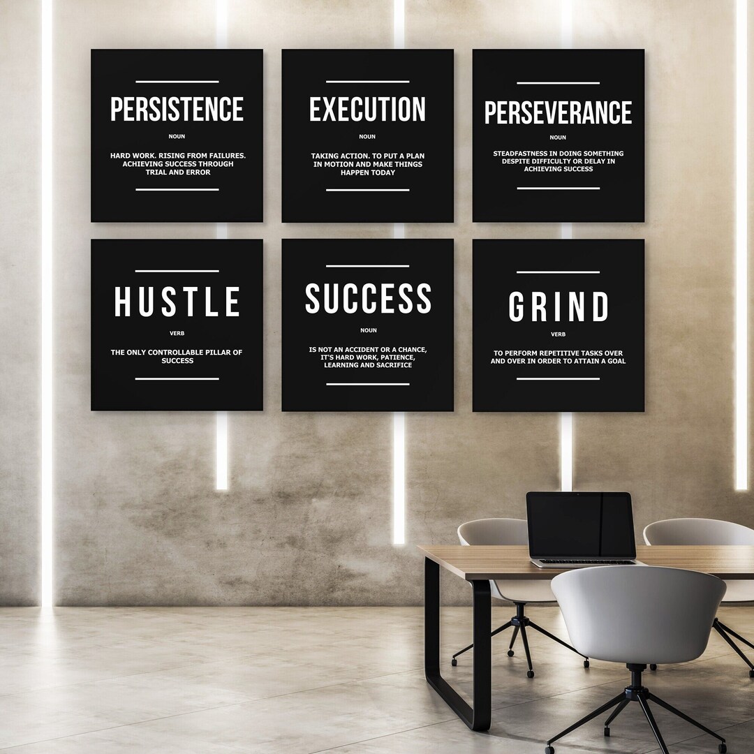 6x Business Decor, Startup Inspiration Print, Workspace Motivation Wall ...