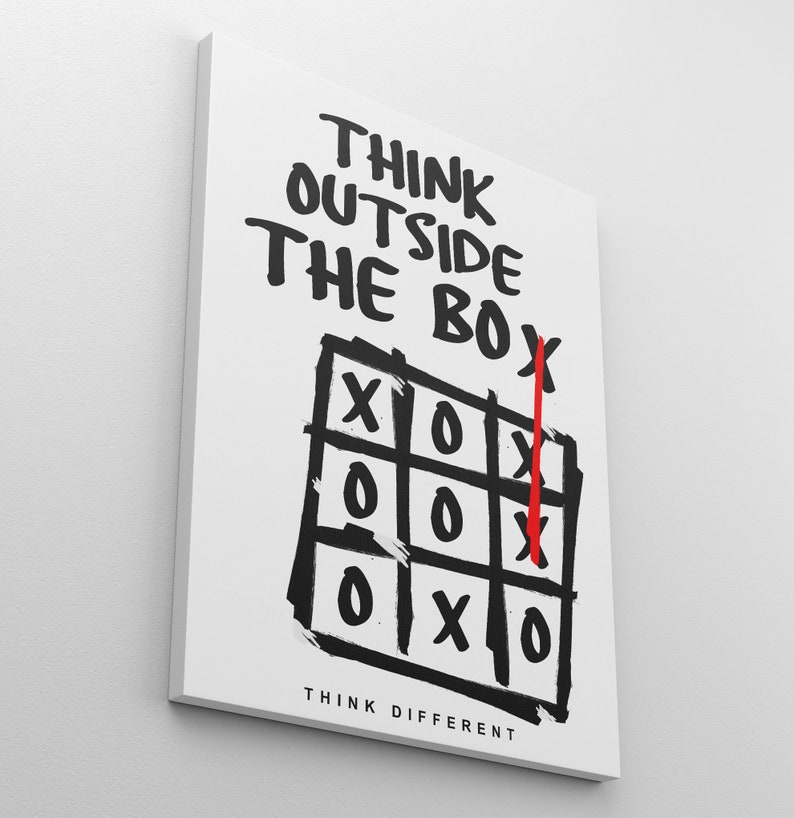 Think Outside the Box Wall Art Canvas Print | Motivational Office Decor ...