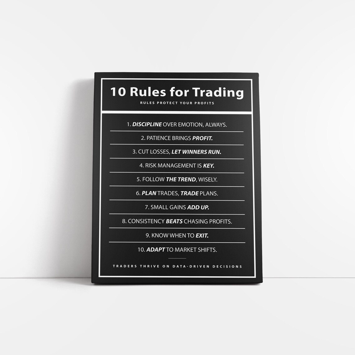 10 Rules for Trading Digital Download, Trading Rules Wall Art, Trader ...