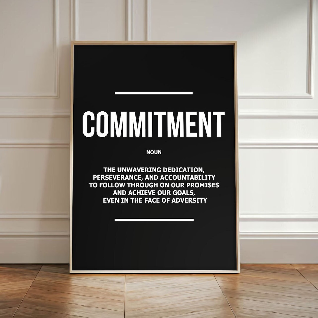 Commitment Wall Art, Achieve Dedication Print Printable Quote Modern ...