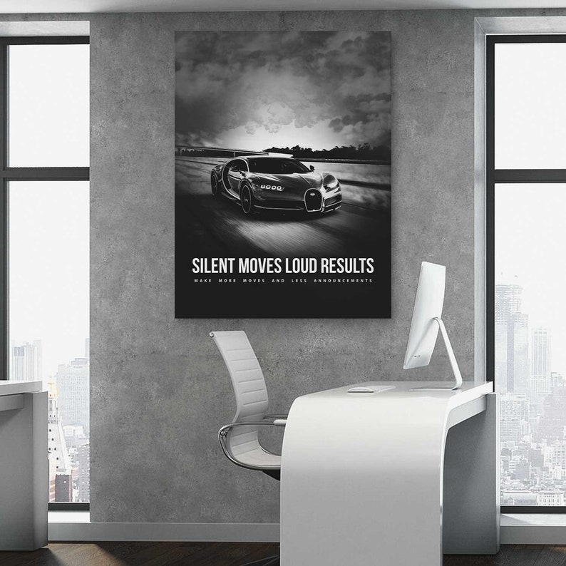 Silent Moves Loud Results Bugatti Wall Art Entrepreneur Hustle - Etsy