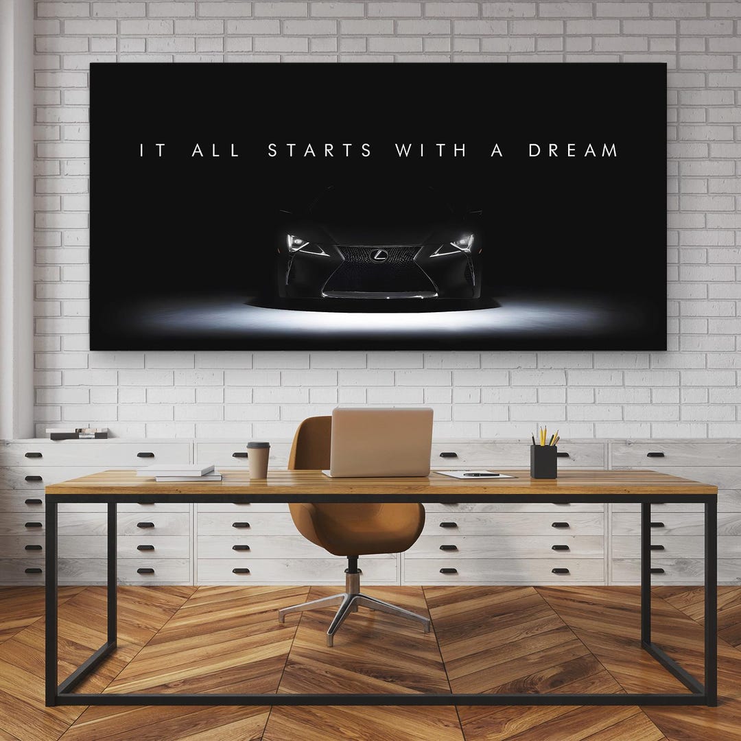 Lexus Dream Big Motivational Wall Art Canvas, Inspirational Car Decor ...