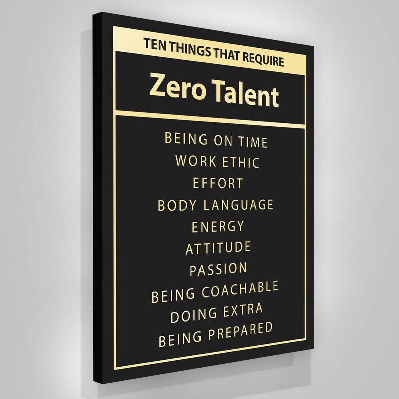Zero Talent Inspirational Modern Art Canvas Print Wall Art Office Decor ...