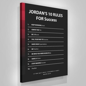 Michael Jordan's 10 Rules for Success Wall Art Office - Etsy Canada