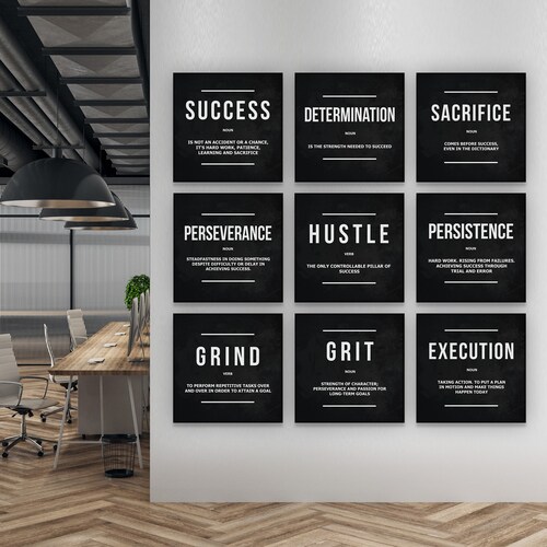 Stages of Success Motivational Wall Art Inspirational Office - Etsy
