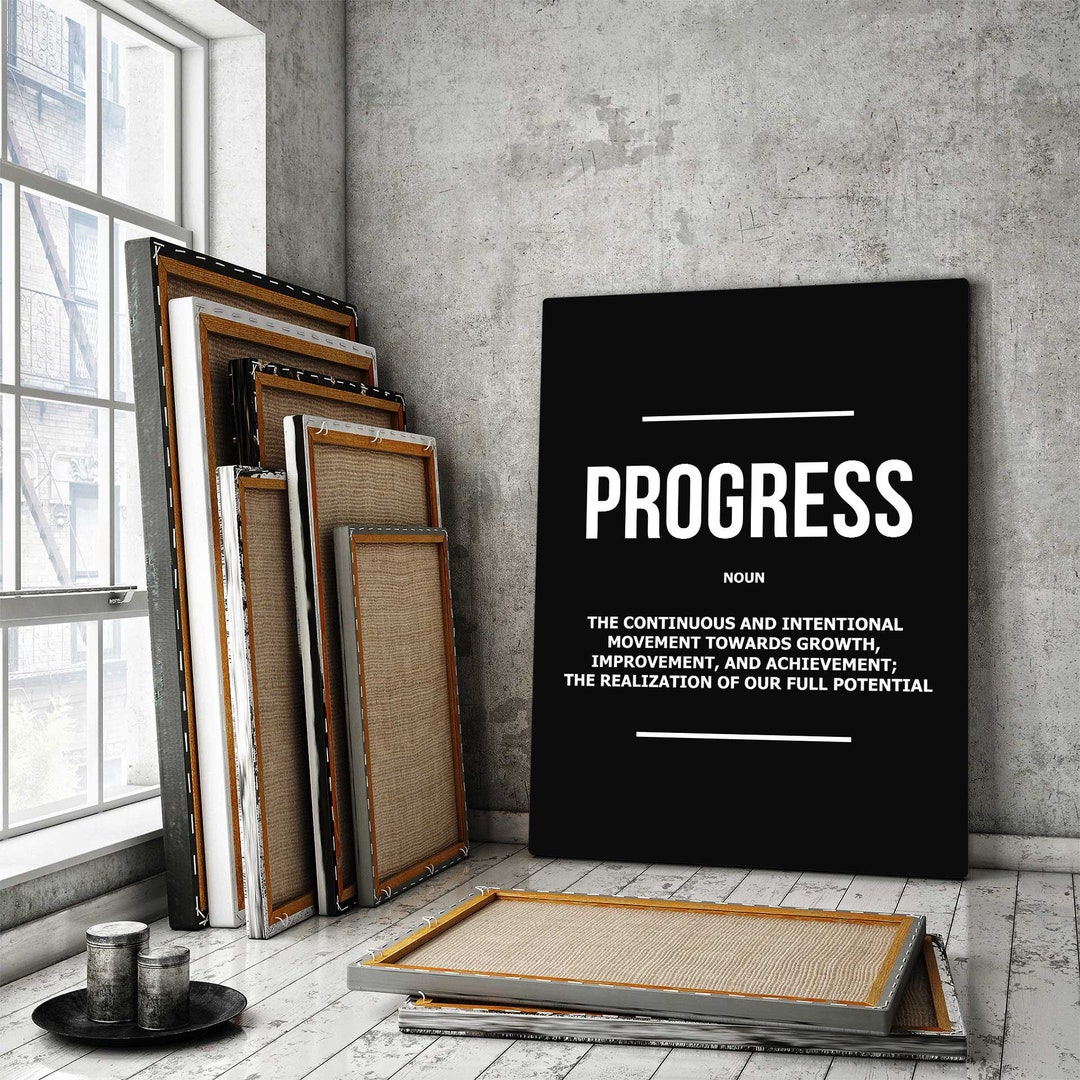 Progress Wall Art, Motivational Poster, Inspirational Canvas Print ...
