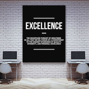 Excellence Inspirational Canvas Print Wall Art - Motivational Success ...