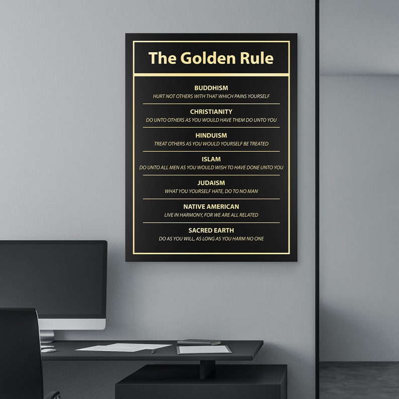 The Golden Rule Wall Art World Religions Home Decor Canvas Islam Print ...