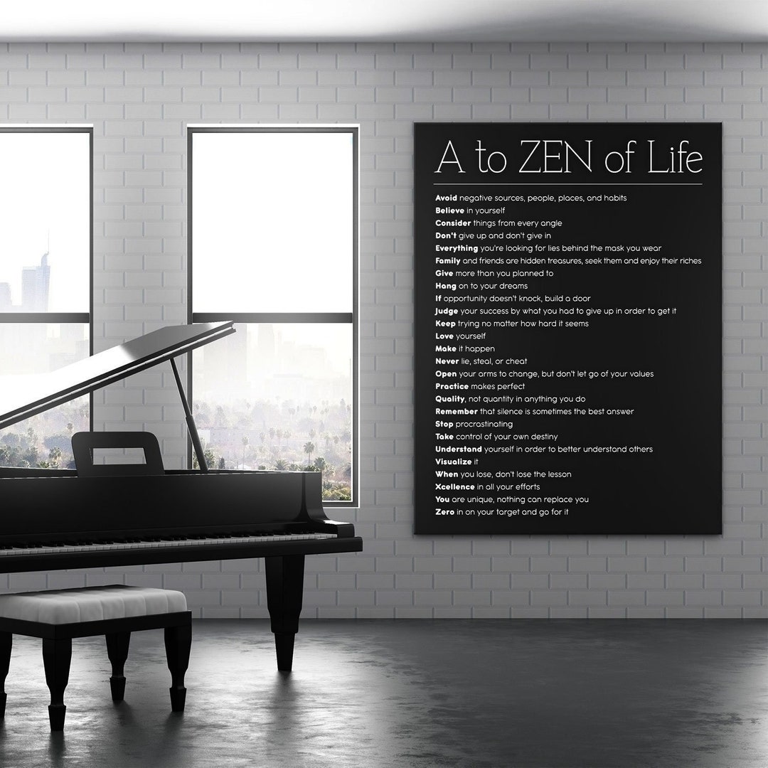 A to Zen of Life Quotes Wall Art Canvas Print - Etsy