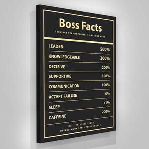 Boss Facts Canvas Print Chief Office Leadership Wall Decor Director ...