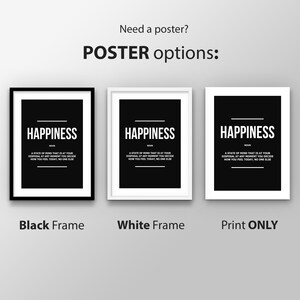 Happiness Noun Wall Art Modern Office Decor Happy Definition Canvas ...