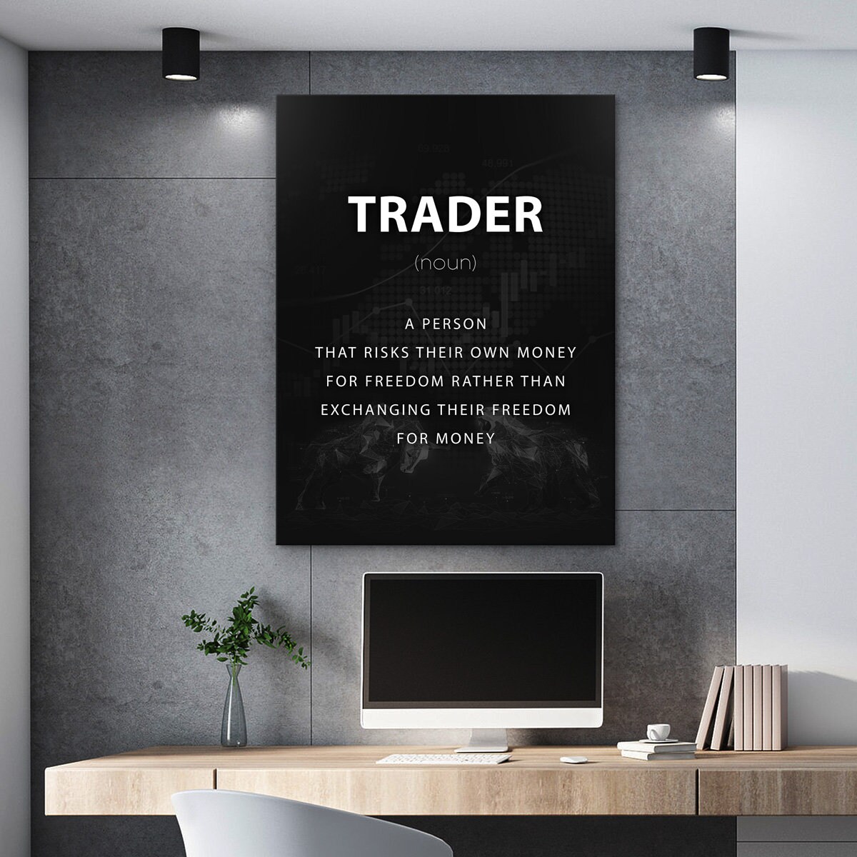 Trader Noun Definition Motivational Wall Art Trader Office - Etsy Australia