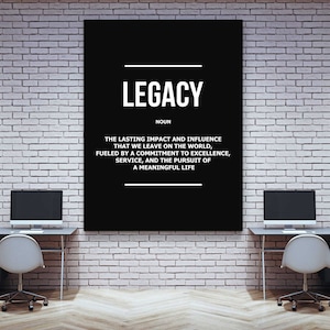 Legacy Definition Canvas Print Inspirational Wall Art Life Impact ...