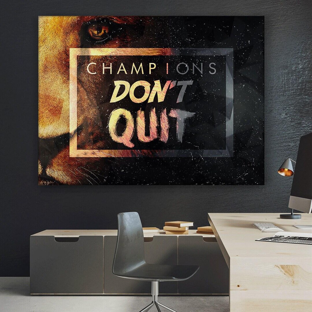 Motivational Canvas Print Champion Wall Art for Office Decor ...