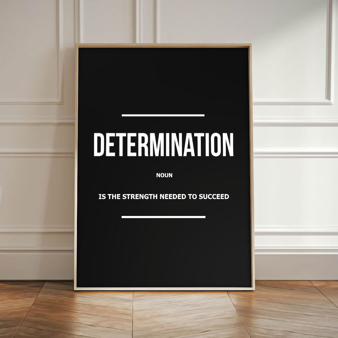 Determination Wall Art Persistence Inspirational Definition Canvas ...