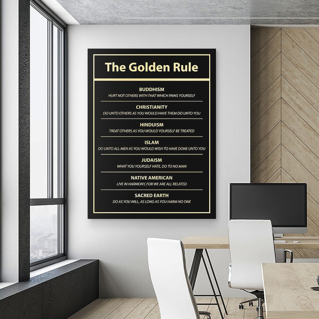 The Golden Rule Wall Art World Religions Home Decor Canvas Islam Print ...