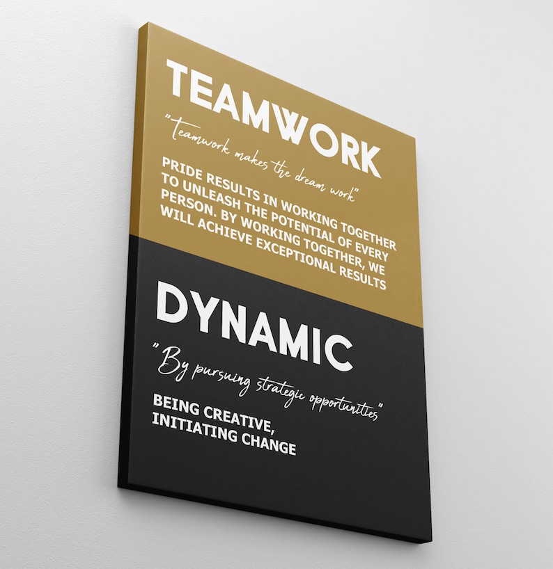 3x Office Wall Art Canvas Prints Set – Motivational Posters Commitment ...