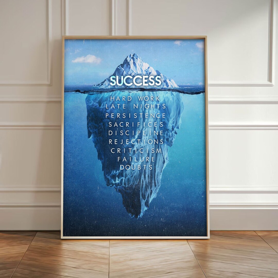 Iceberg Success Motivational Canvas Print, Office Wall Art Decor ...