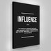 Influence Definition Wall Art | Motivational Quote Print | Minimalist ...
