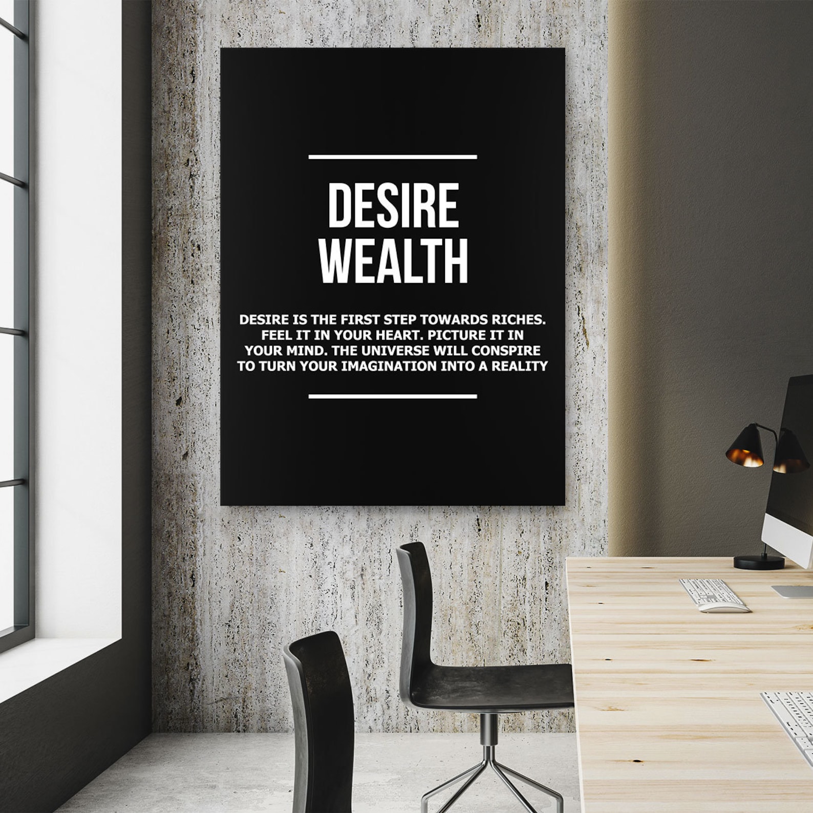 Desire Wealth Money Vision Motivational Canvas Print Rich Entrepreneur ...
