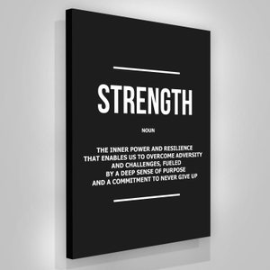 Strength Wall Art Modern Motivation Home Office Decor Poster Mindset ...