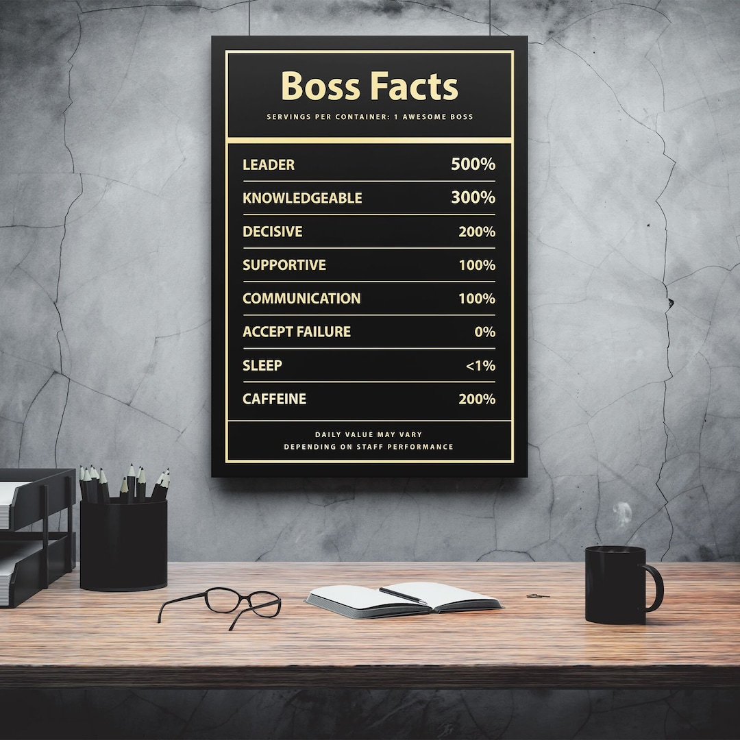 Boss Facts Canvas Print Chief Office Leadership Wall Decor Director ...