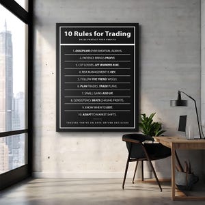 10 Rules for Trading Digital Download, Trading Rules Wall Art, Trader ...