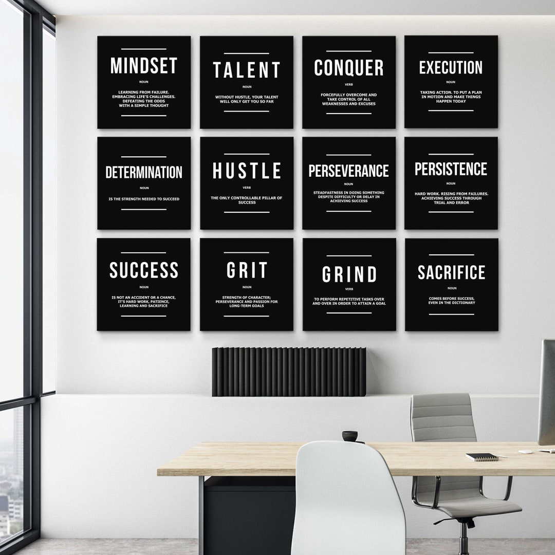 12x Motivational Wall Inspiring Office Decor Home Gym Success Canvas ...