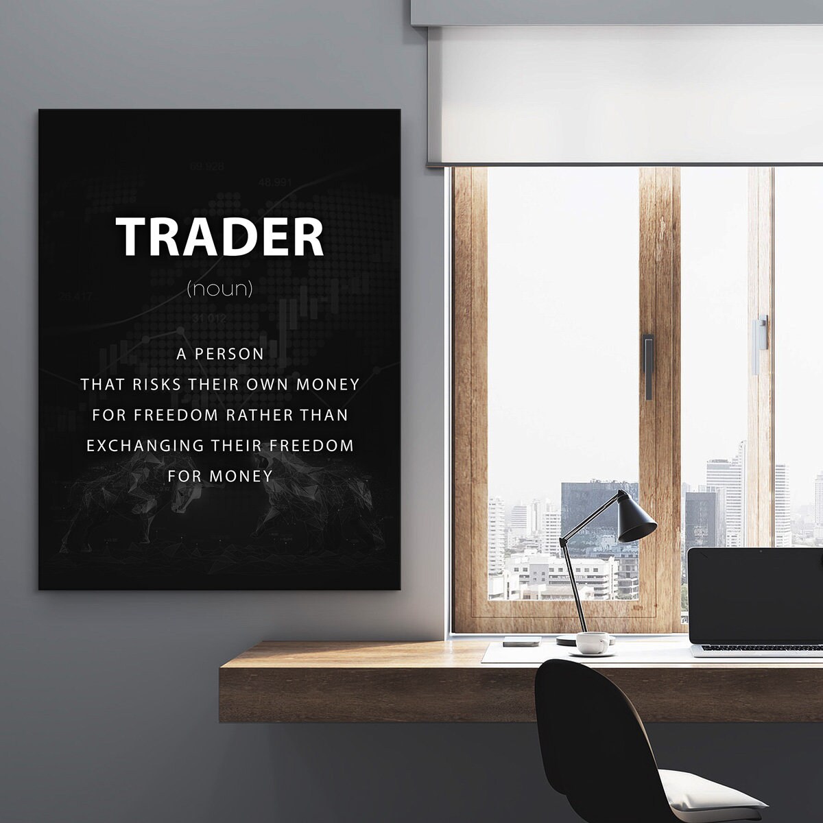 Framed Wall Art for Wall Decor - Trader Noun Definition Stock Market ...